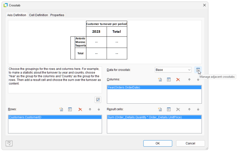 Adjacent Crosstabs for Multi-Dimensional Data Analysis